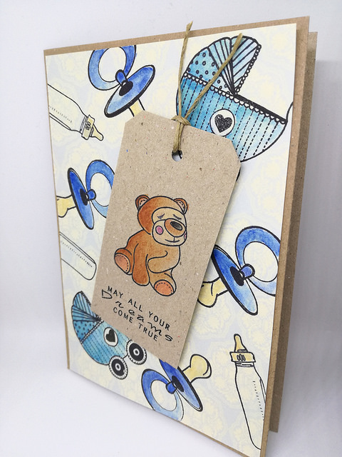 stamped pattern paper baby card video